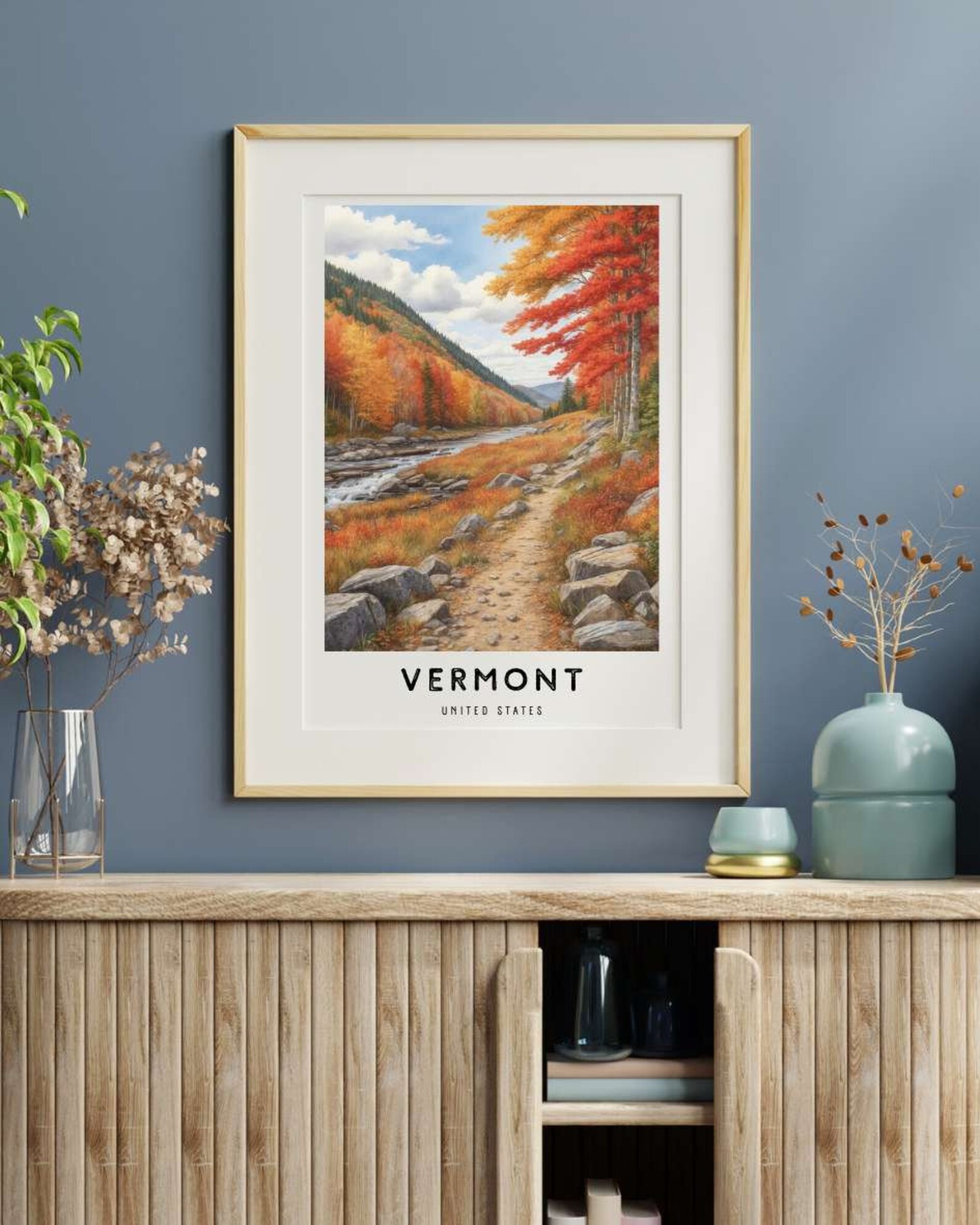 Fall Foliage Art Printable, Vermont Fall Foliage Poster Digital ...