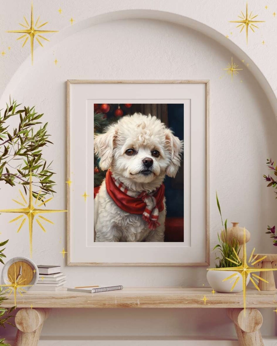 Christmas Bichon Frisé Christmas Art Digital Download, Christmas Bichon ...
