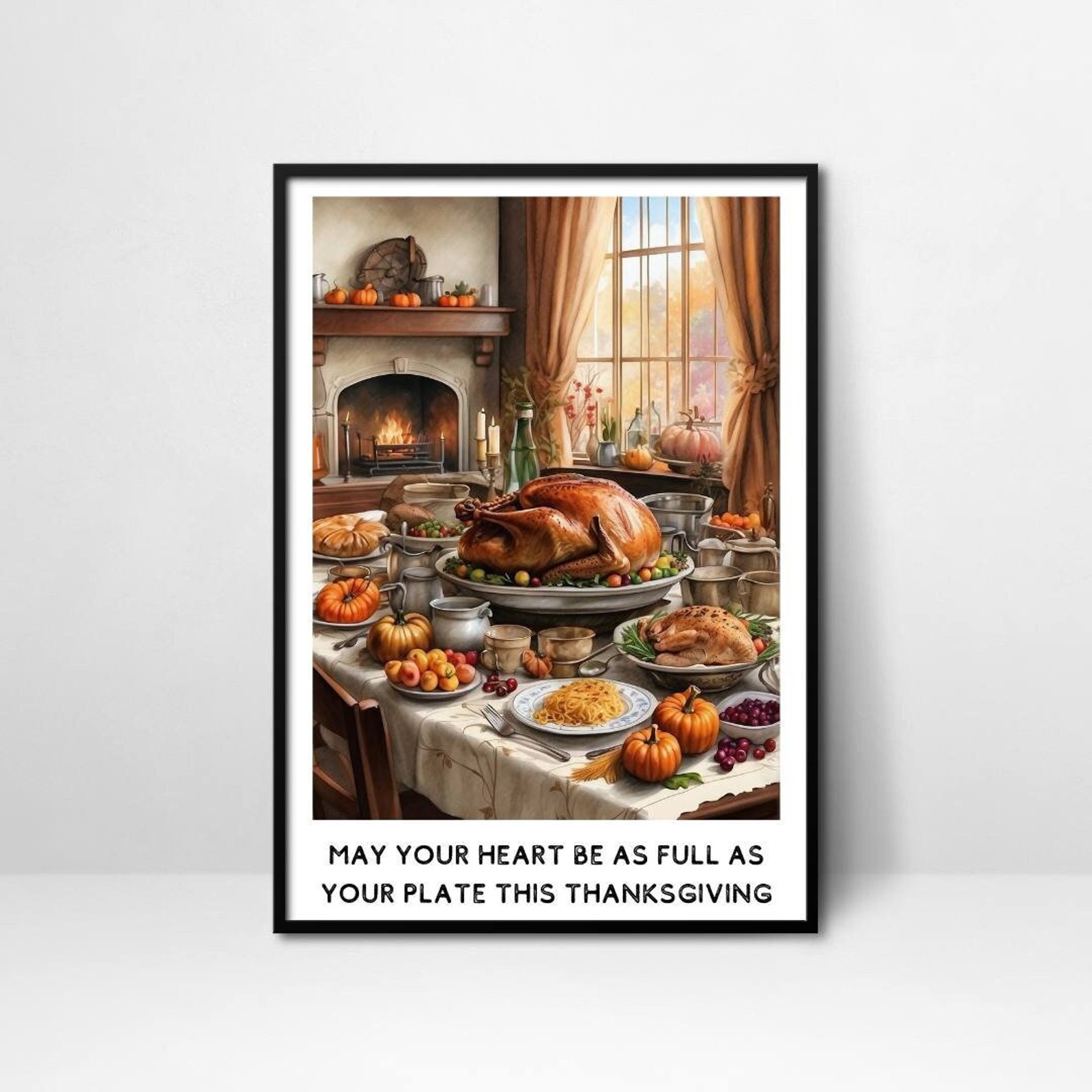 THANKSGIVING Art Printable, THANKSGIVING Poster Digital Download, Fall ...