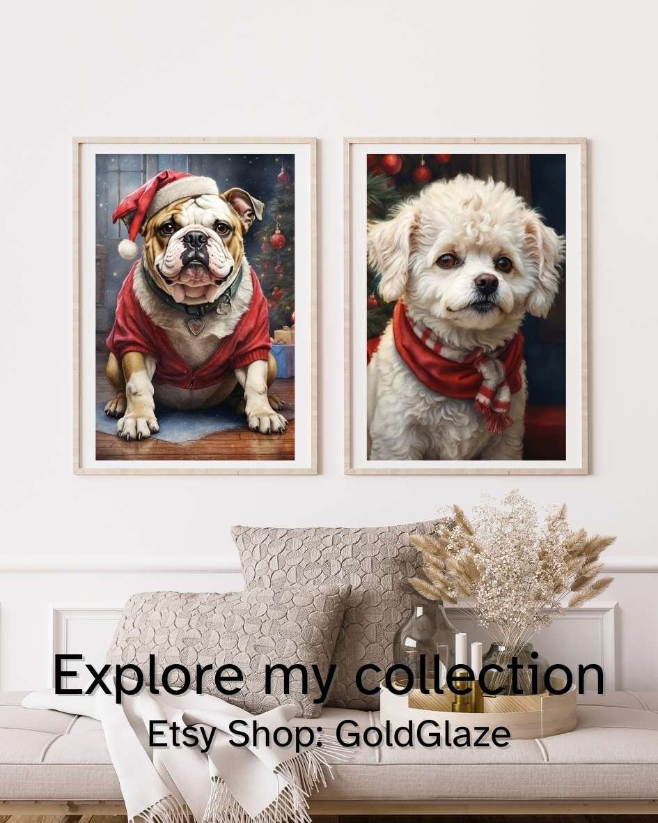 Christmas Bichon Frisé Christmas Art Digital Download, Christmas Bichon ...