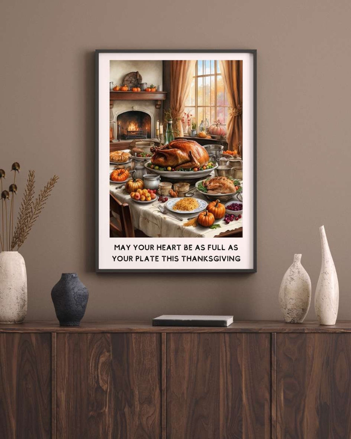THANKSGIVING Art Printable, THANKSGIVING Poster Digital Download, Fall ...
