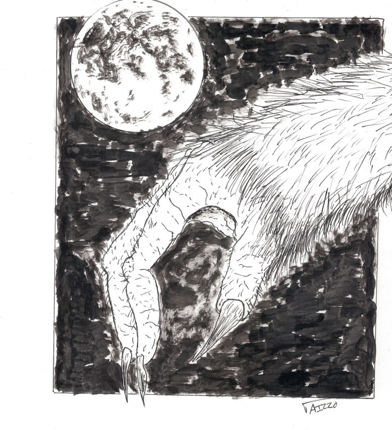 Full Moon Werewolf Illustration - Etsy