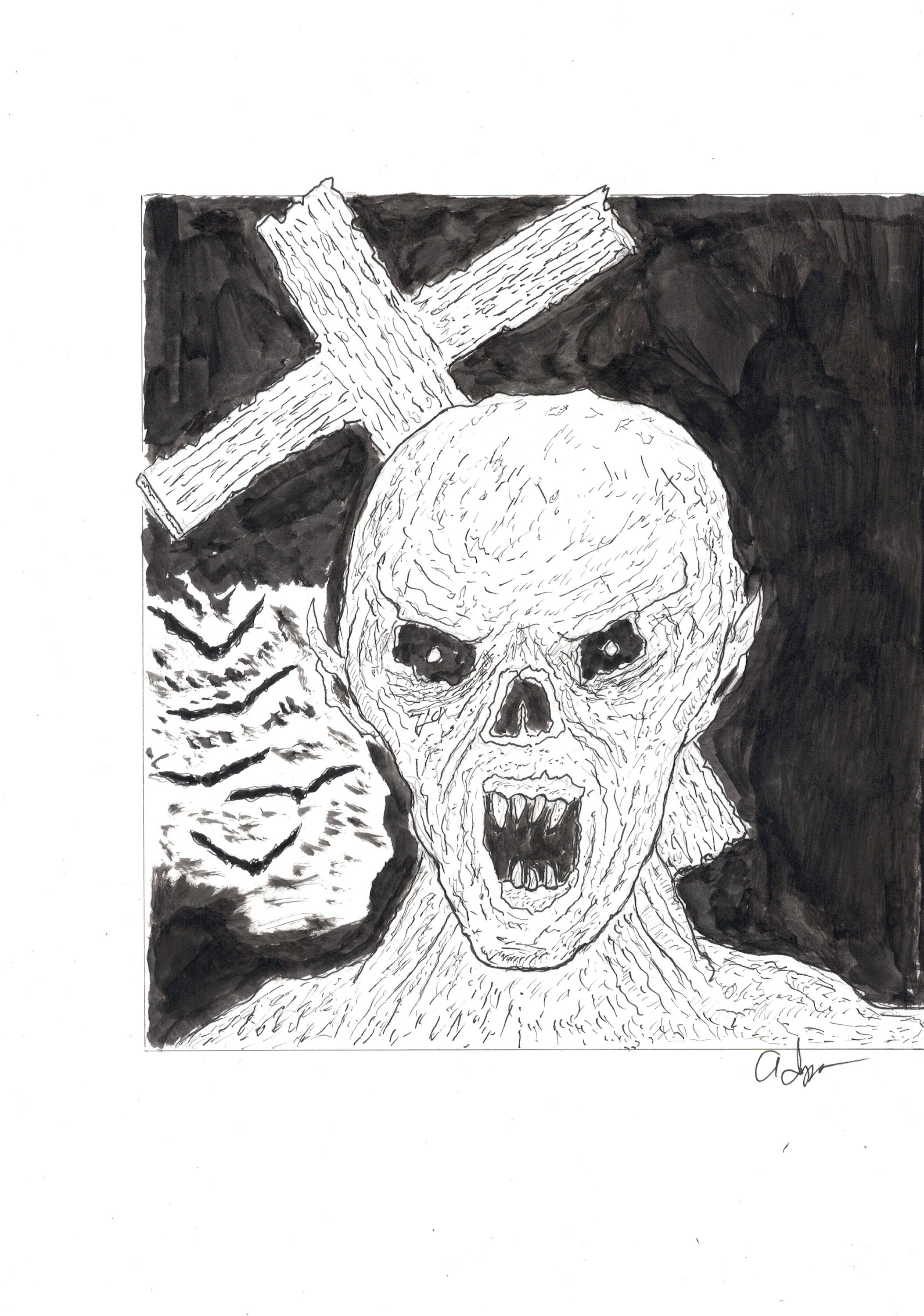 Vampire Pen and Ink Sketch - Etsy
