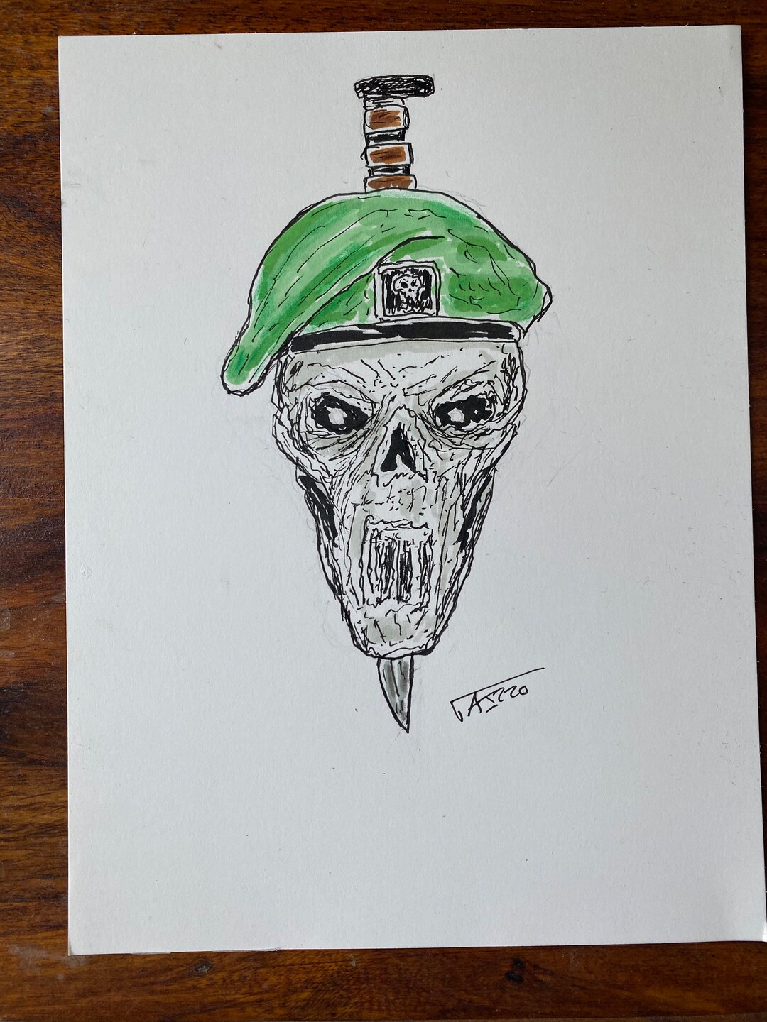 Military Skull Drawing - Etsy