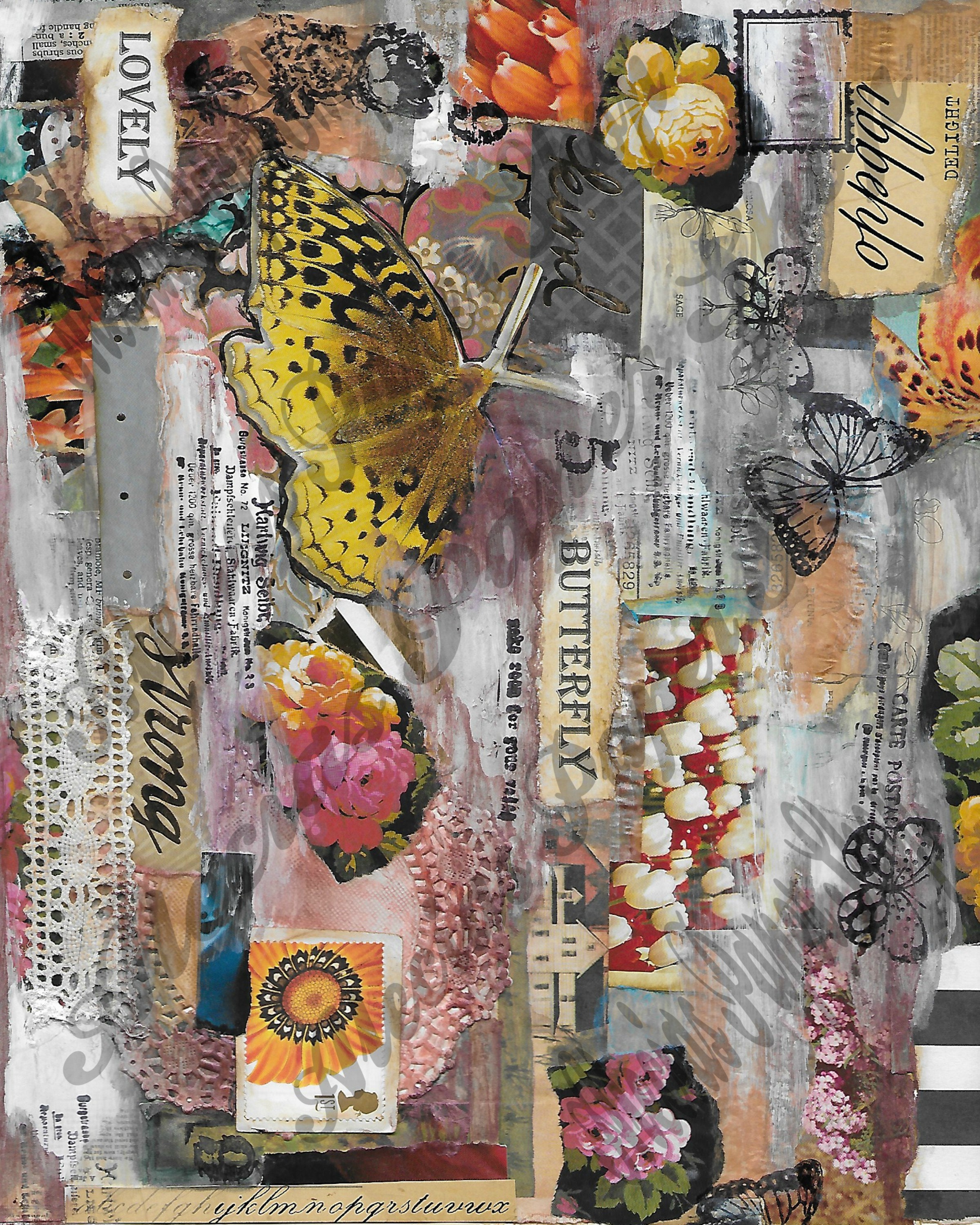 DIGITAL Collage Pages for Junk Journals, Art, Envelopes, Tags, Book ...