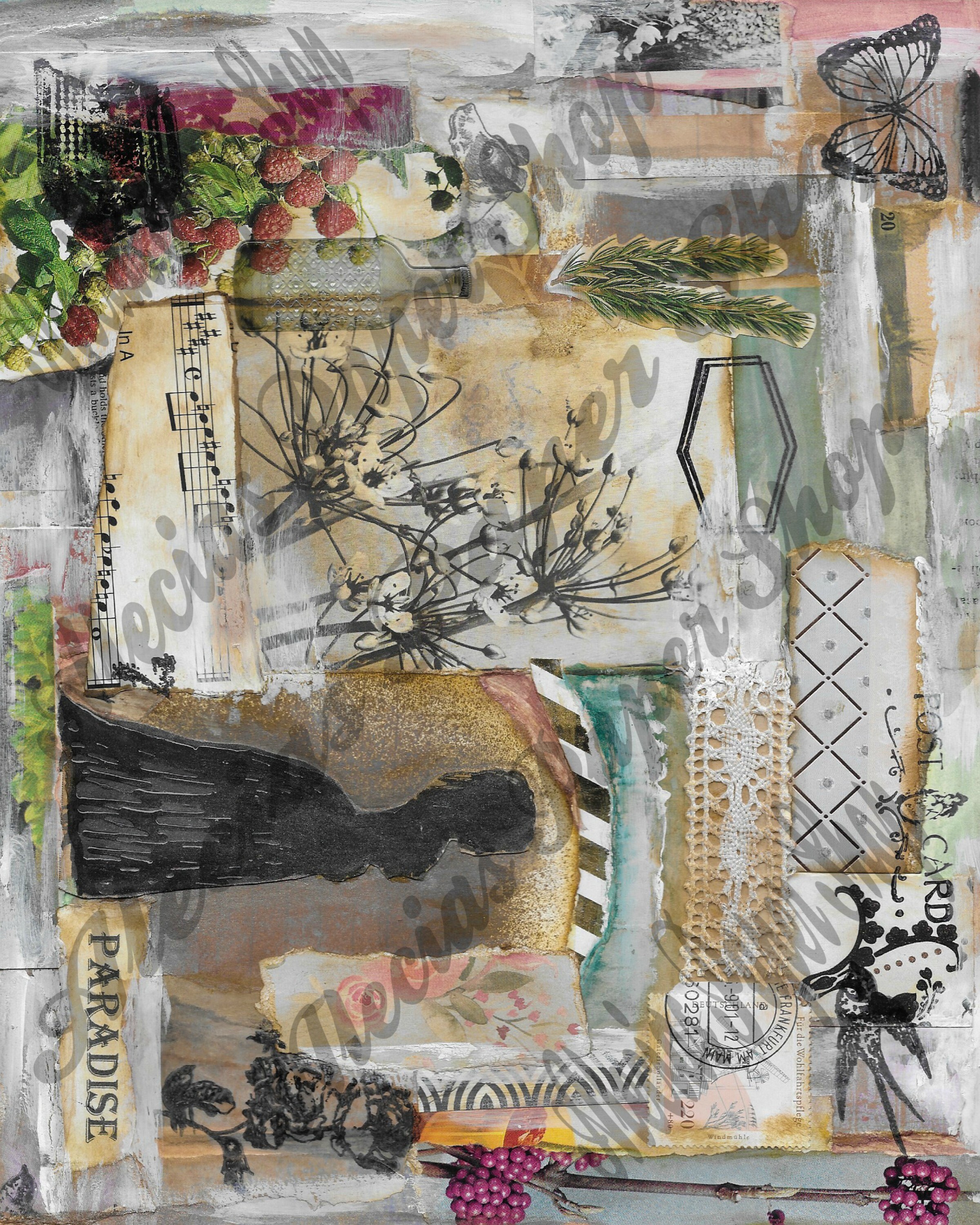 DIGITAL Collage Pages for Junk Journals, Art, Envelopes, Tags, Book ...