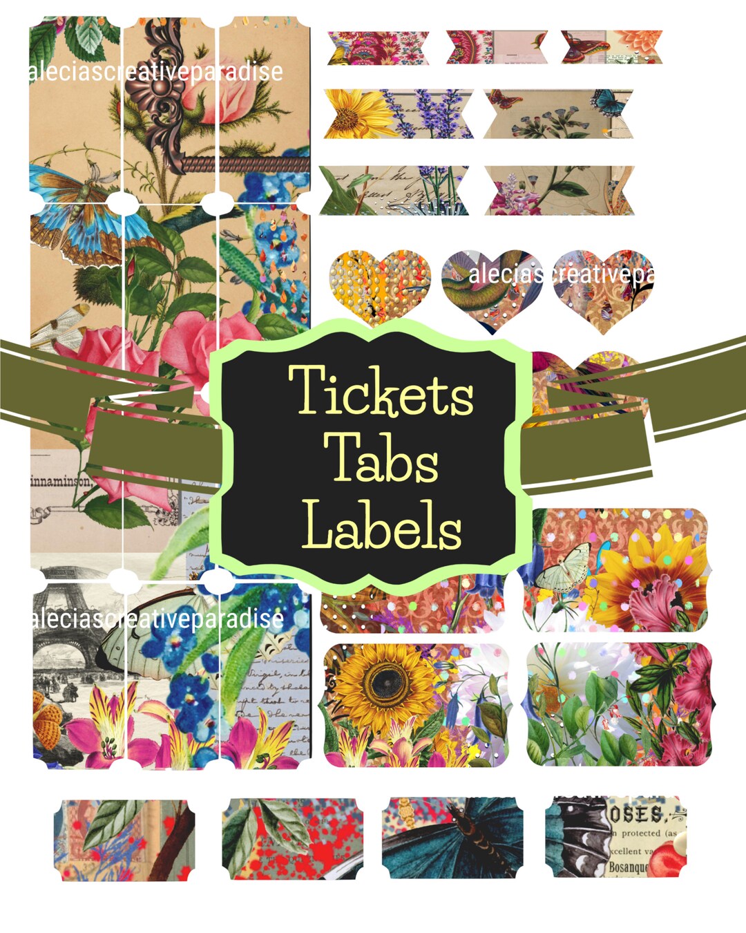 Variety Tickets Tabs and Labels for Any Project or Junk - Etsy
