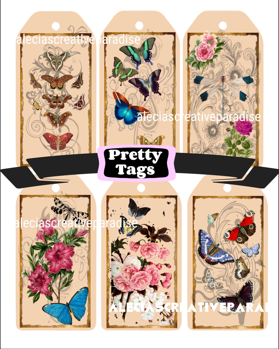 Simple Pretty Tags for Many Uses in Junk Journals - Etsy