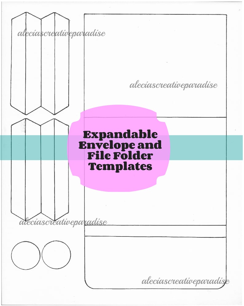 NEW!! Expandable Envelope and Small File Folder Templates for Use in ...