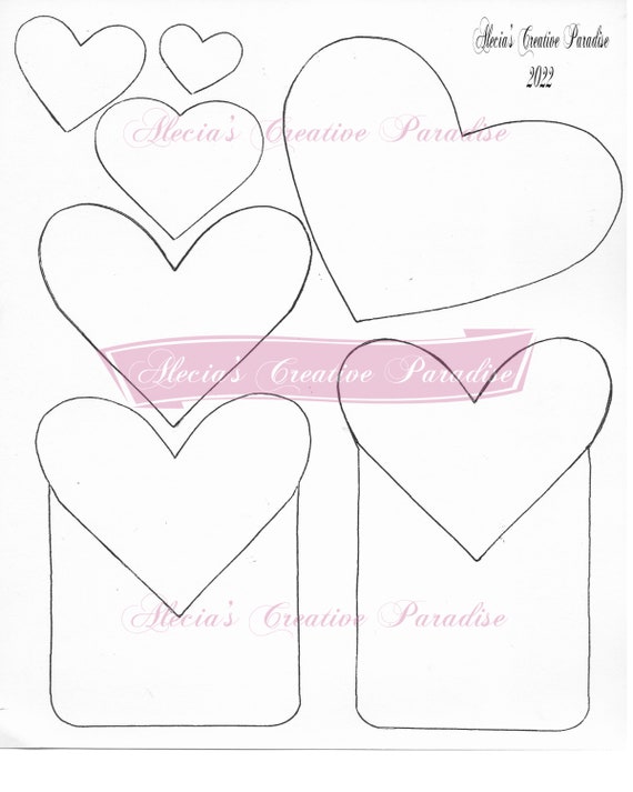 Hearts Templates Digital Fold Over Pockets and Page Tabs for - Etsy