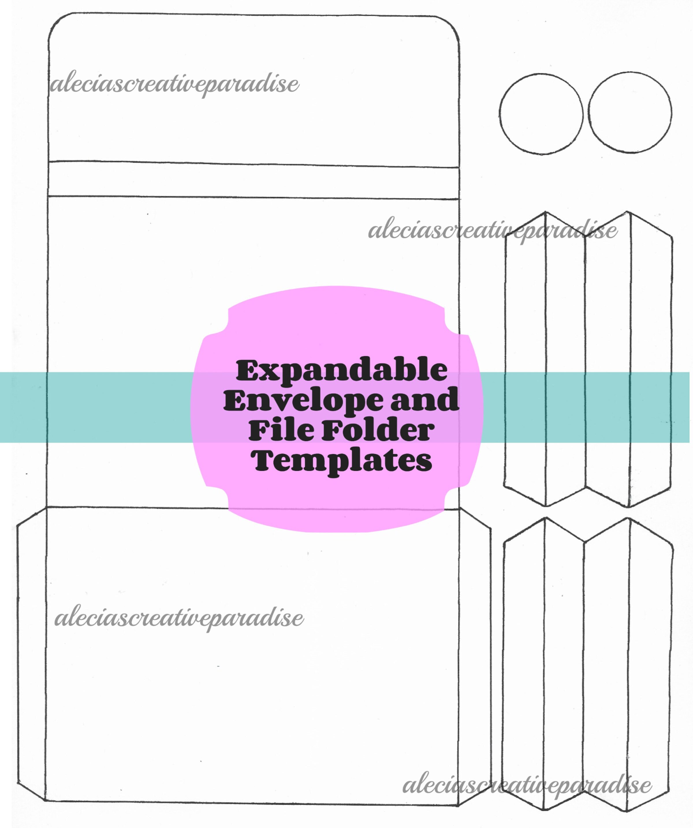 NEW!! Expandable Envelope and Small File Folder Templates for Use in ...