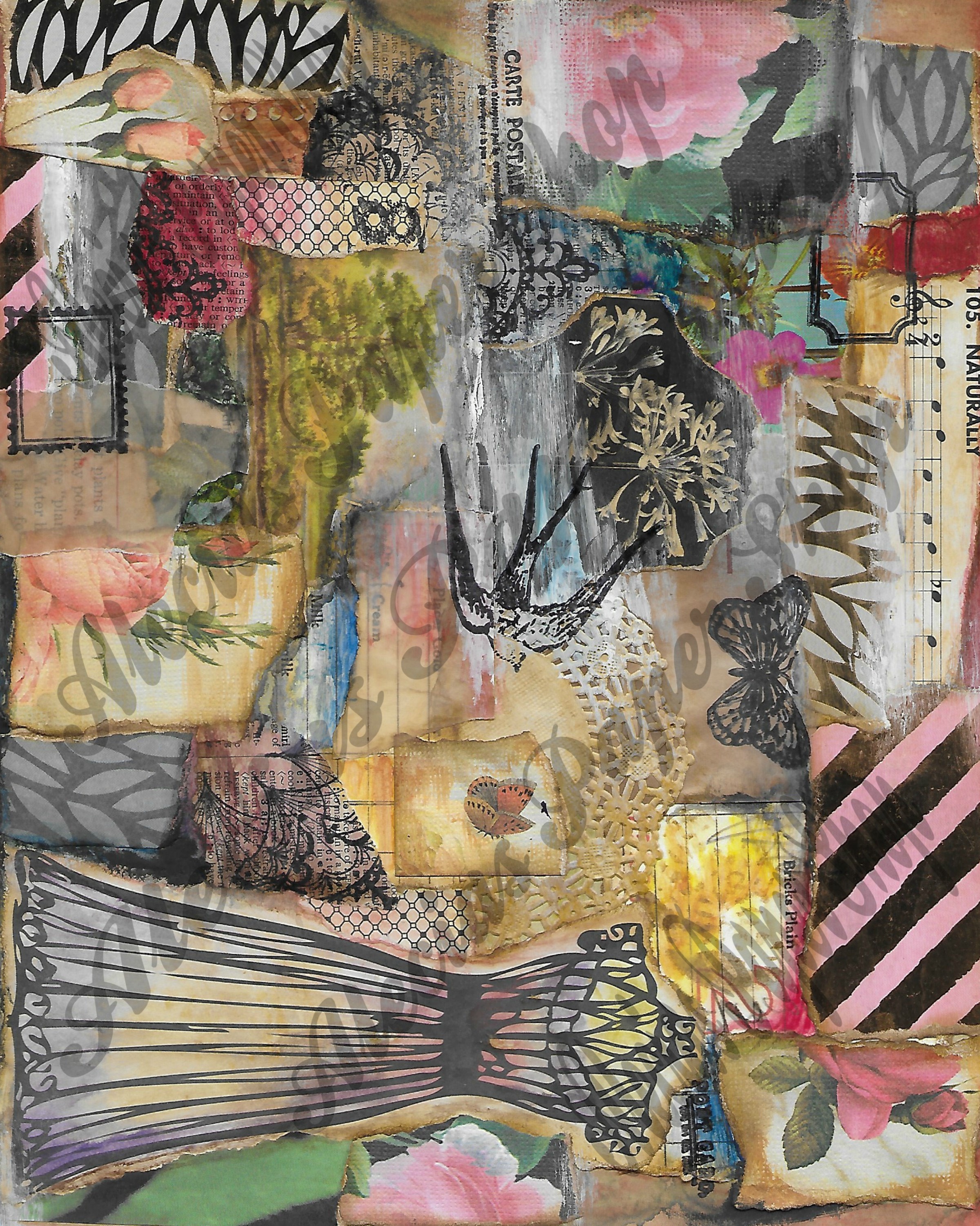 DIGITAL Collage Pages for Junk Journals, Art, Envelopes, Tags, Book ...