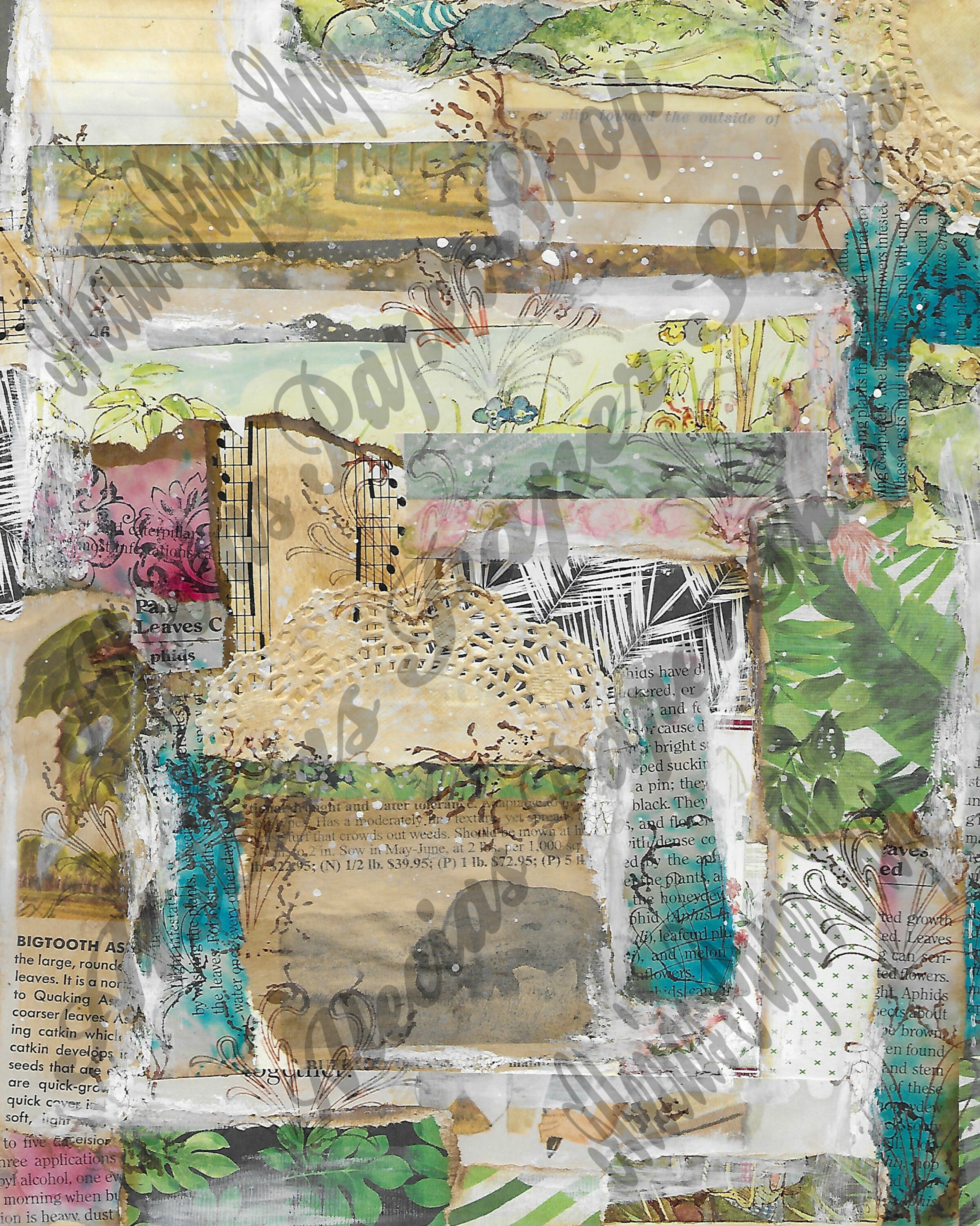 DIGITAL Collage Pages for Junk Journals, Art, Envelopes, Tags, Book ...