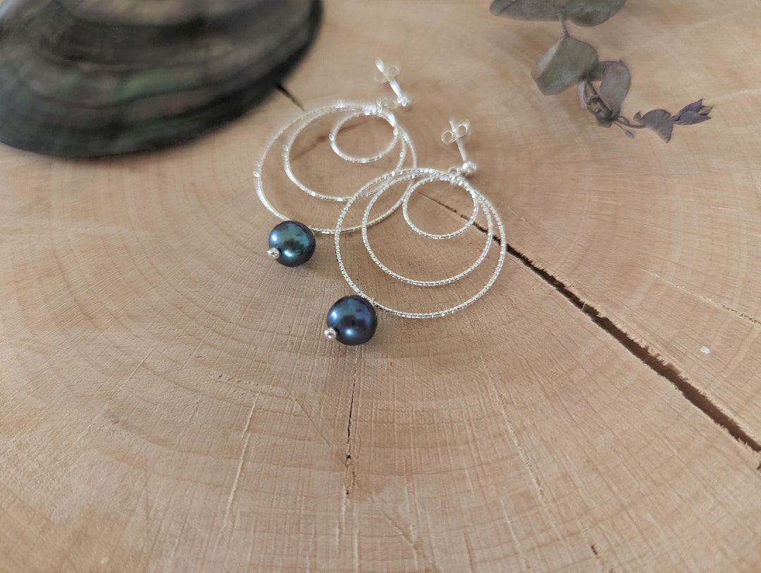 Nora, Diamond Silver Rings and Round Purple Blue Crop Beads. PTEP Jewel ...