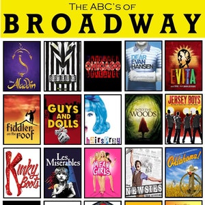 Abcs of Broadway Musical Tribute Art Custom Broadway Art Gallery ...