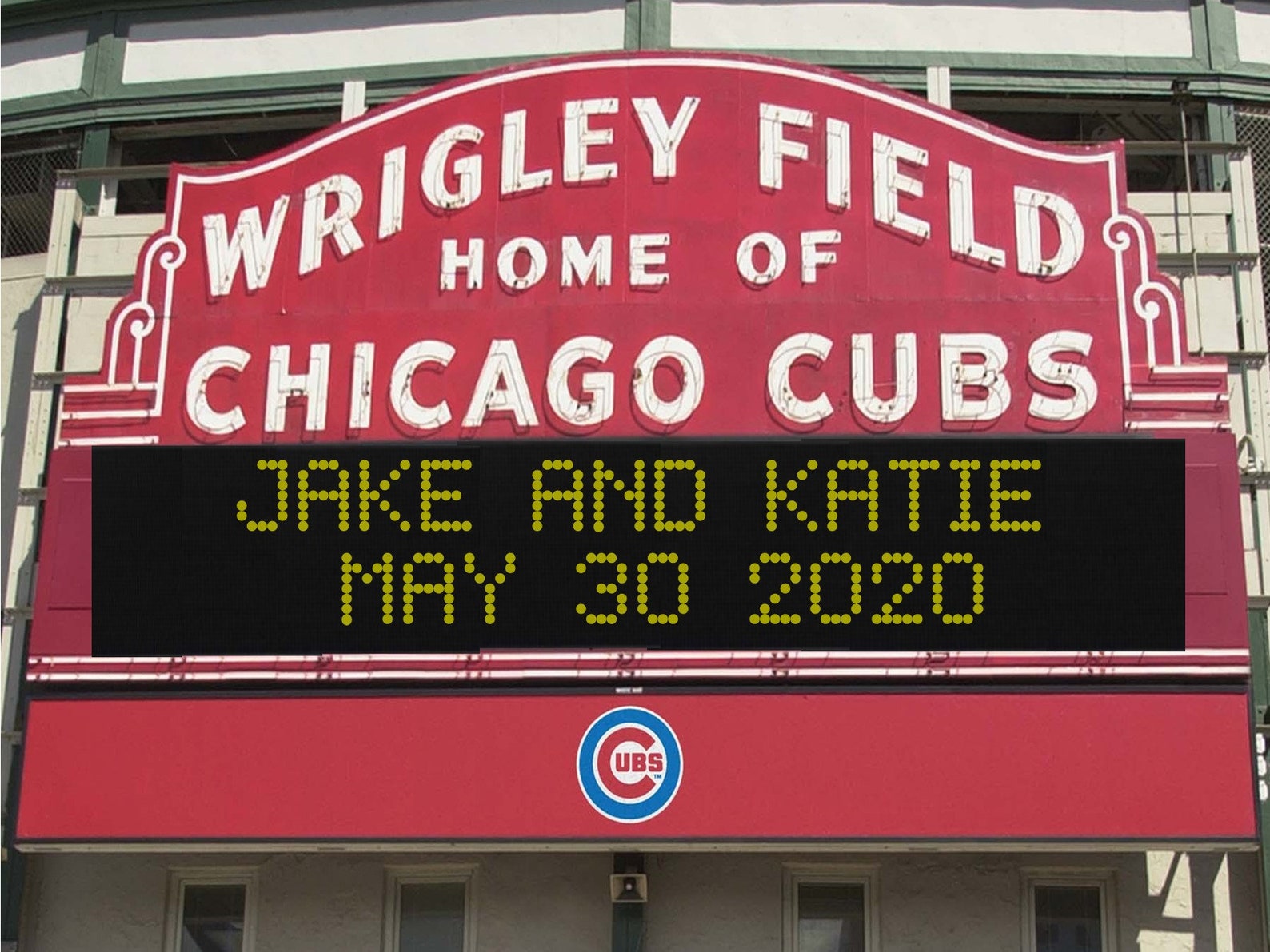 Personalized Wrigley Field Chicago Cubs Sign Canvas Print - Etsy