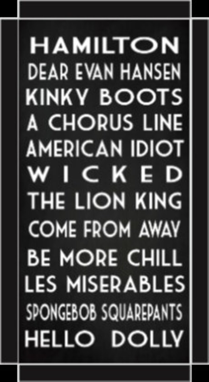 Custom Broadway Art Custom Broadway Musical Theater Subway | Etsy