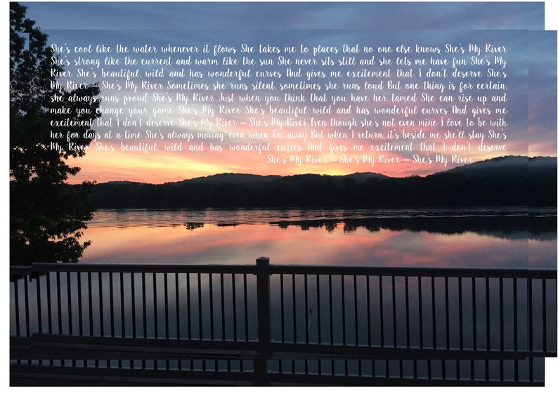 Custom Song Lyric Ocean Print- Beach Song Art- Ocean Art- Beach Theme ...