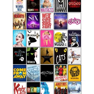 Broadway Musical Tribute Art- CUSTOM BROADWAY POSTER - 30 Shows ...