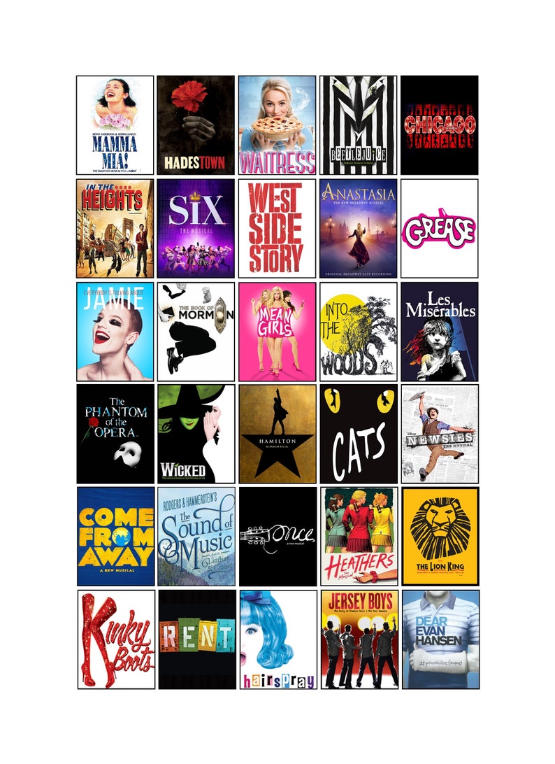 Broadway Musical Tribute Art CUSTOM BROADWAY POSTER 30 - Etsy