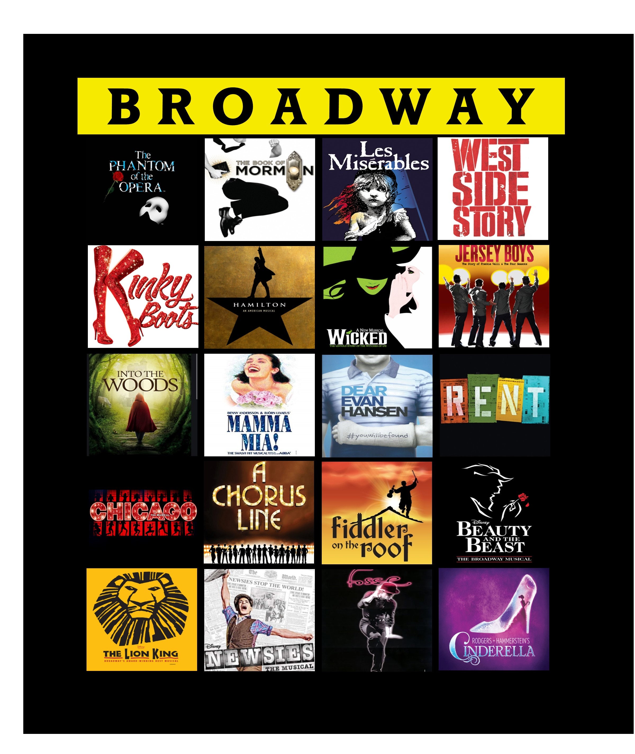 Broadway Musical Theatre Art Custom Broadway Marquee Art - Etsy Hong Kong
