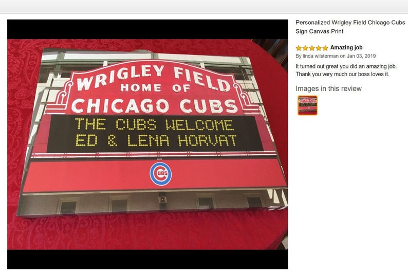 Personalized Wrigley Field Chicago Cubs Sign Canvas Print - Etsy