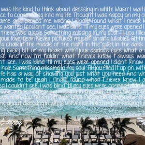 Custom Song Lyric Ocean Print Beach Song Art Ocean Art Beach Theme ...