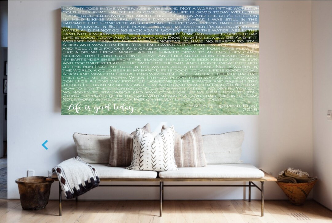 Custom Song Lyric Ocean Print Beach Song Art Ocean Art Beach Theme ...