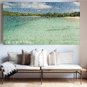 Custom Song Lyric Ocean Print Beach Song Art Ocean Art Beach Theme ...