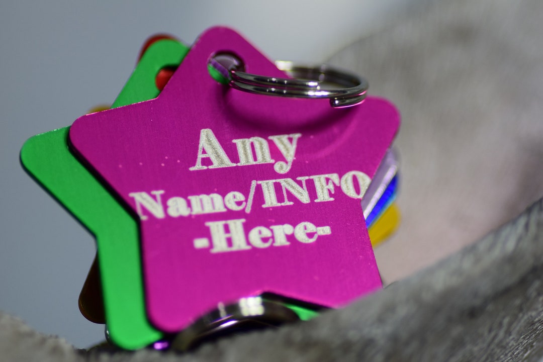 Engraved Star Pet ID Tag: Personalized Dog Cat Name Tag Christmas - Etsy