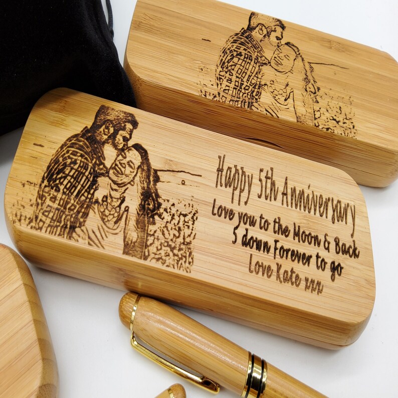 Personalized Engraved Wooden Ballpoint Pen Box Gift Set - Etsy UK
