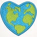 Heart Shaped World Map Iron on Embroidered Patch - Patch for Your Jeans ...