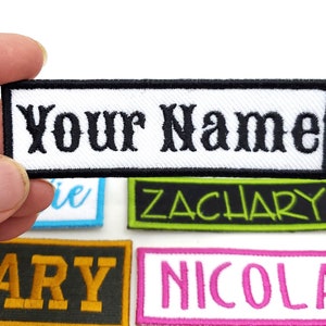 Custom Name Patch Embroidered Iron on Name Tag - Personalized Name Tag - Name Iron on Patch ...