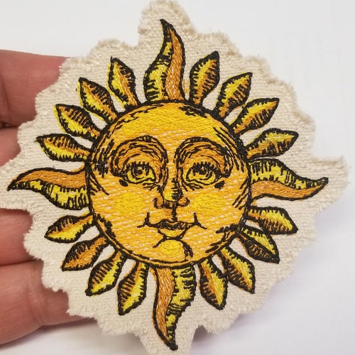 Moon Embroidered Patch Celestial Canvas Patch - Etsy