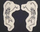 Dancing Skeleton Embroidered Patch Canvas Patch Hole in My - Etsy