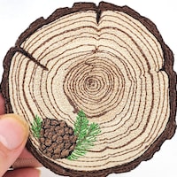 Tree- Pine Tree - Forest - Wild Life - Nature - Crafts - Embroidered ...