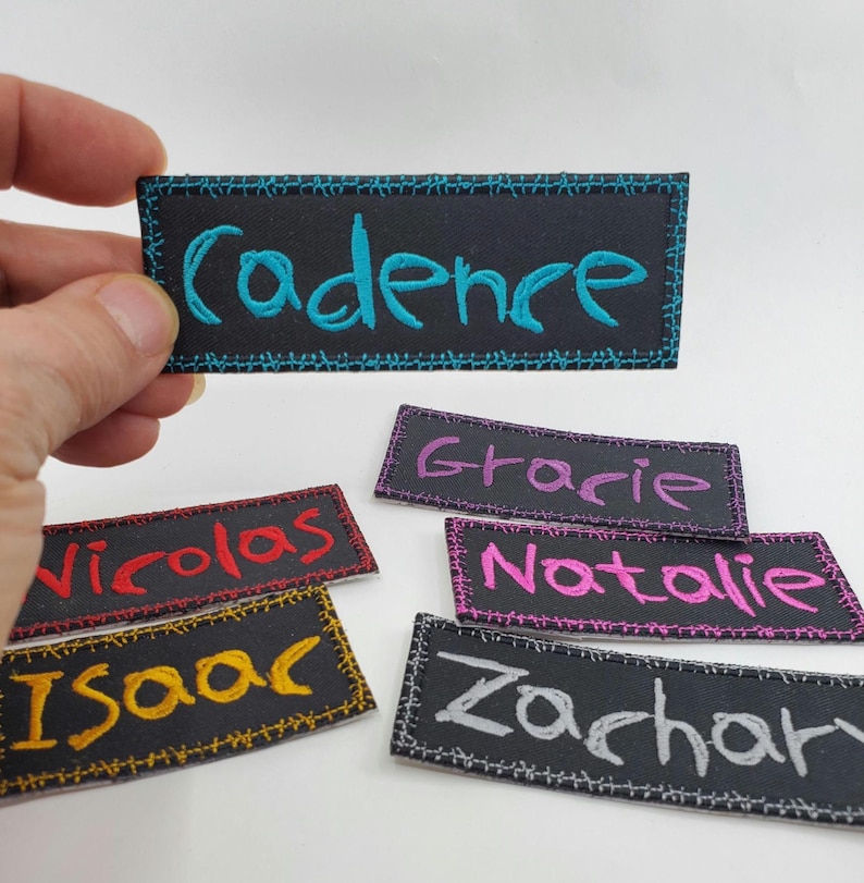Personalized Name Patch: Embroidered Iron-on Tag. for Jeans, Backpack ...