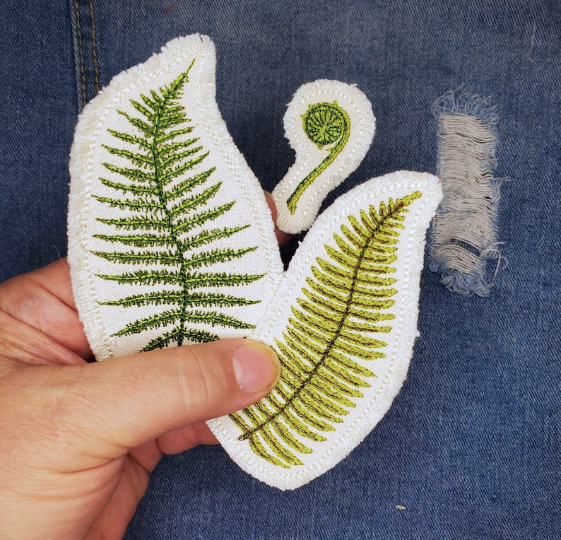 Forest Fern Embroidered Patch Set Patch Jacket Collection - Etsy