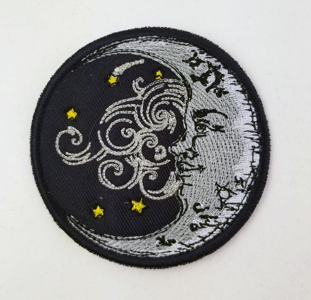 Moon Embroidered Patch Celestial Patch - Patch Jacket Collection - Iron ...