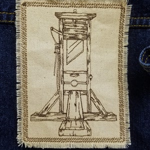 Guillotine Embroidered Patch Canvas Patch Jacket Backpack - Etsy