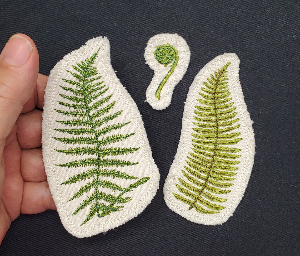 Forest Fern Embroidered Patch Set Patch Jacket Collection - Etsy