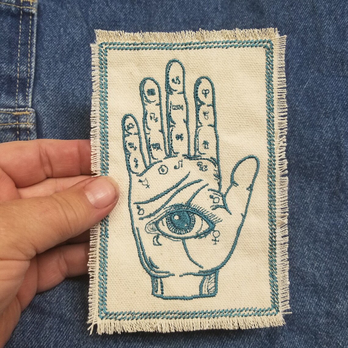 Mystic Hand Embroidered Patch Canvas Patch - Etsy