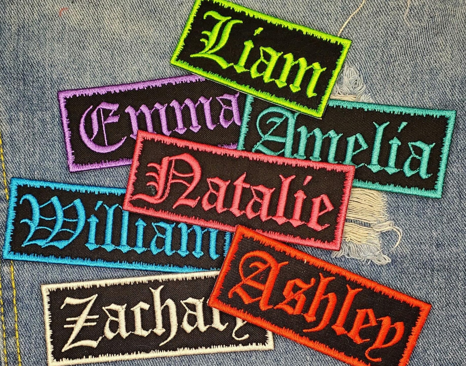 Custom Name Patch Embroidered Personalized Iron on Name Tag - Old ...