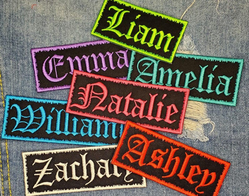Custom Name Patch Embroidered Personalized Iron on Name Tag - Old ...