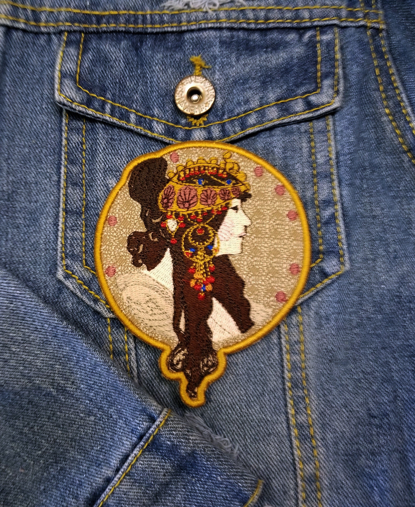 Mucha Gypsy Embroidered Patch Back Patch Backpack Patch | Etsy