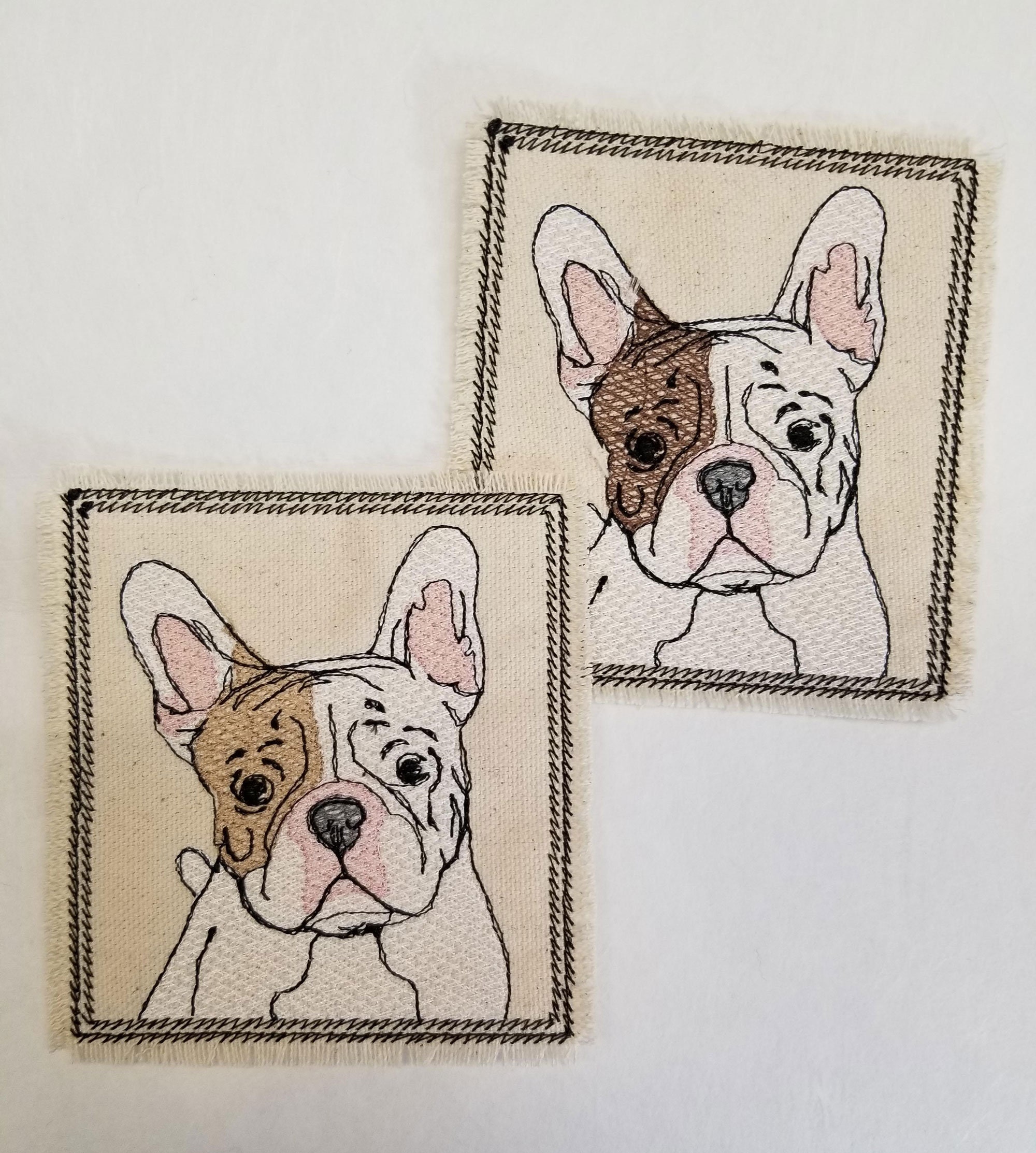 Frenchie - French Bulldog - Puppy Embroidered Patch Canvas Patch ...