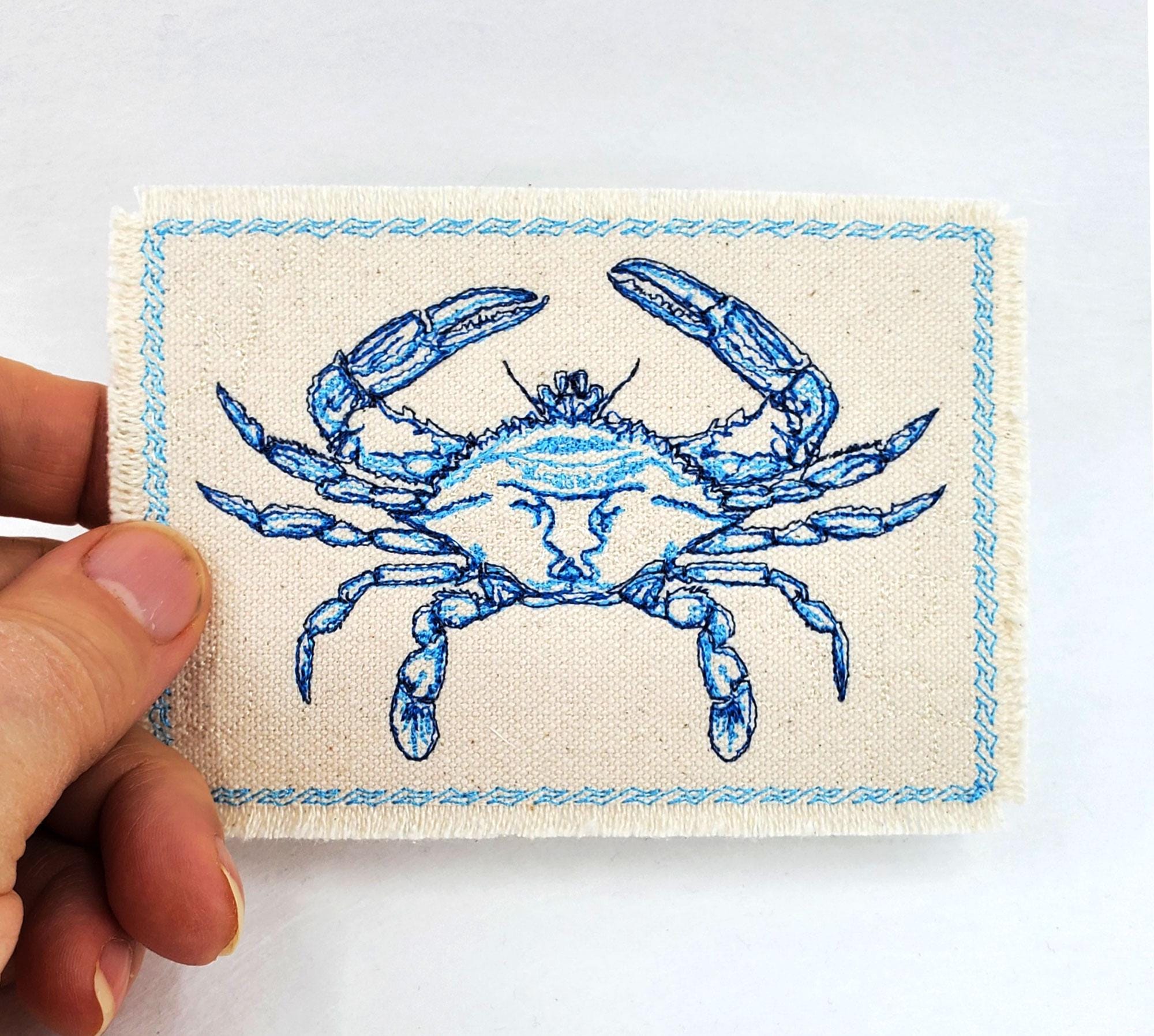 Crab Embroidered Patch - Backpack Patch Embroidery - Sea Life Ocean ...