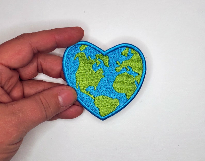 Heart Shaped World Map Iron on Embroidered Patch Patch for - Etsy