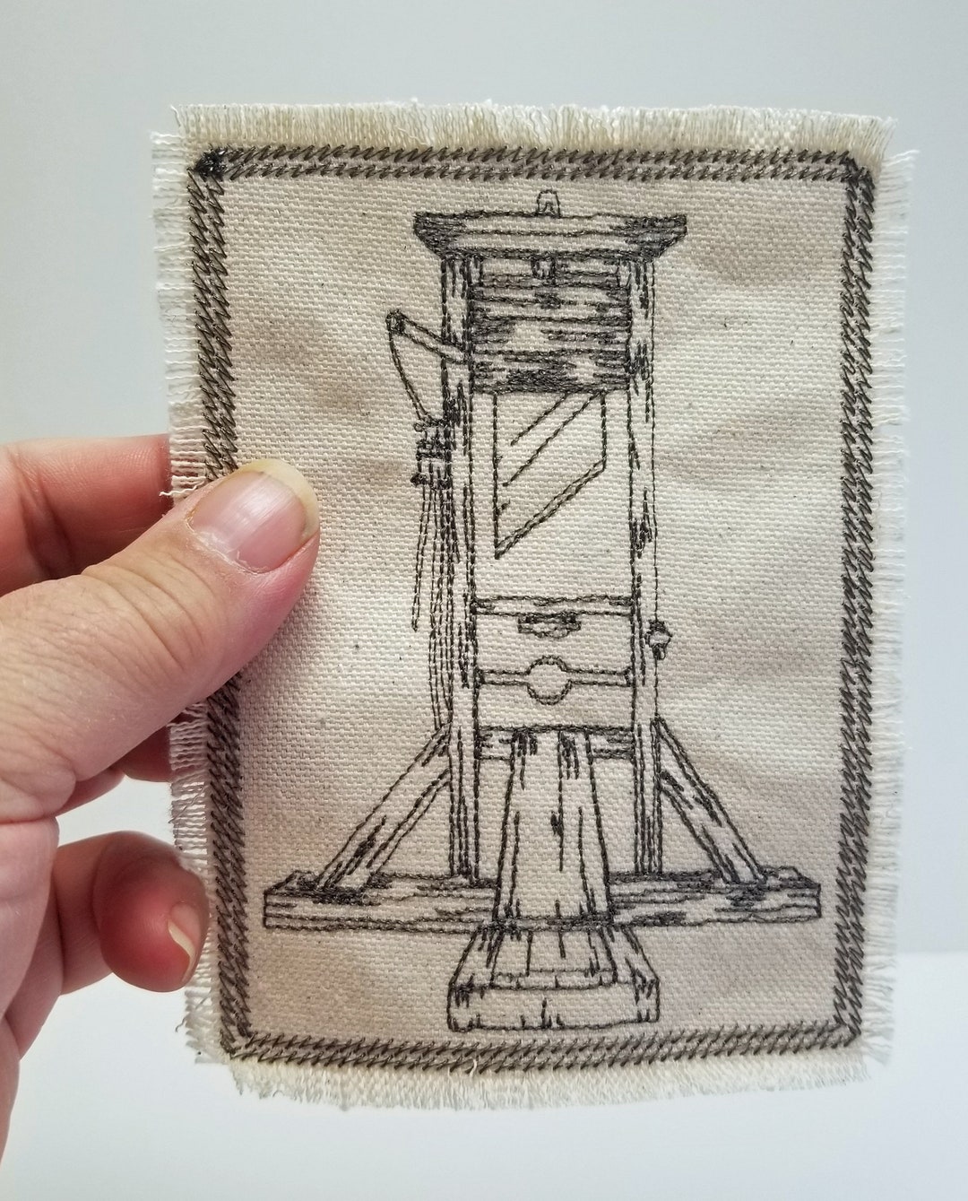 Guillotine Embroidered Patch Canvas Patch Jacket Backpack - Etsy