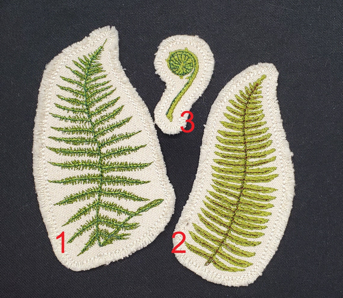 Forest Fern Embroidered Patch Set Patch Jacket Collection - Etsy